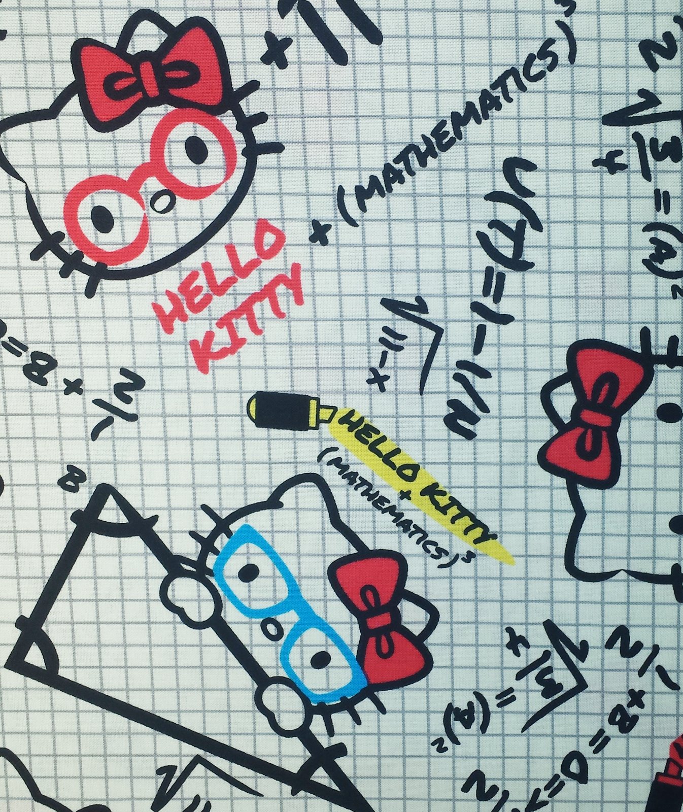 Hello Kitty Cream and Red Math by Kokka