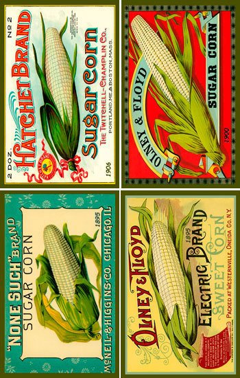 Vintage Panels - Corn Can Label Set 1